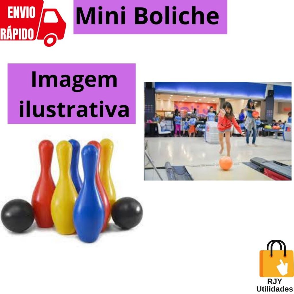Jogo Mini Boliche Infantil Com 6 Pinos 2 Bolas Brinquedo Barato ...