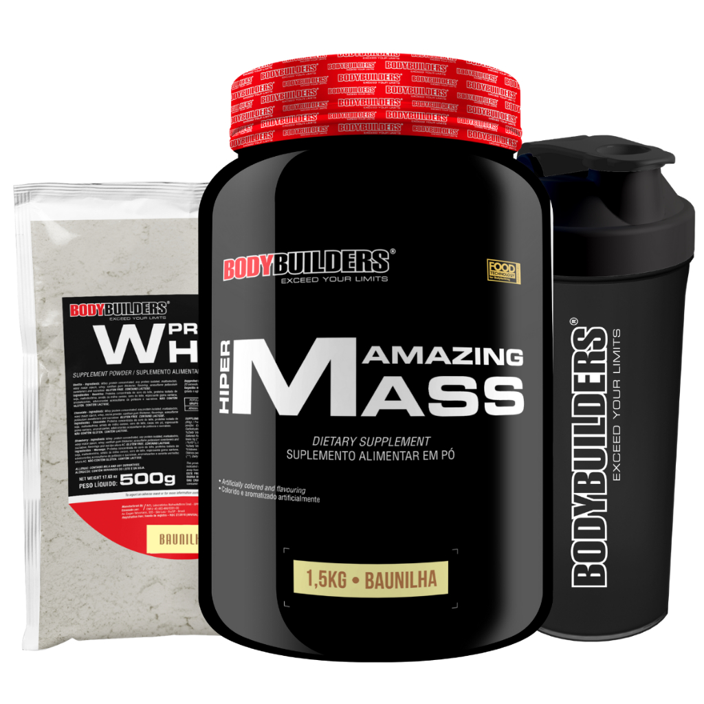 Kit HIpercarlorico Hiper Amazing Mass 1,5kg + Whey Protein Concentrado ...