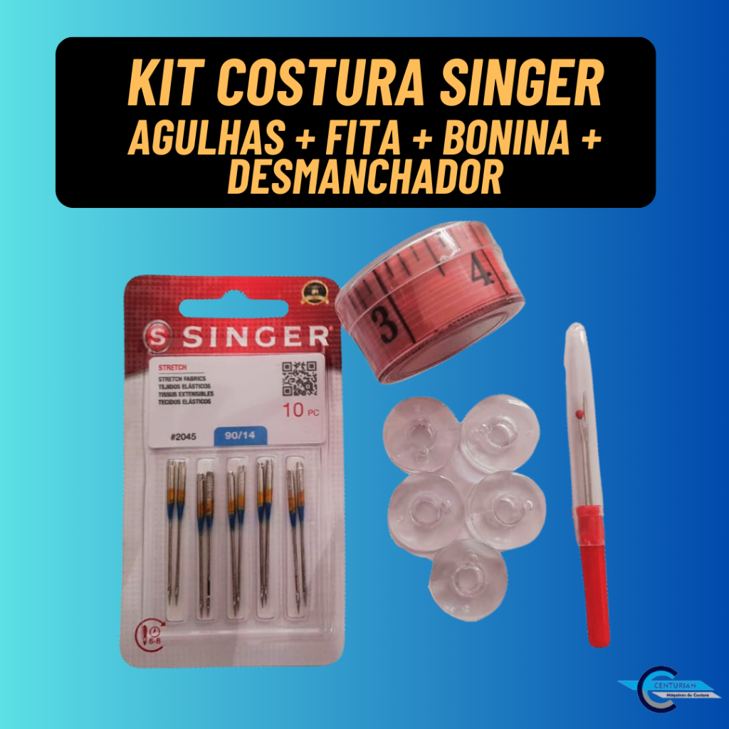 Agulha Para Máquina De Costura Domestica SINGER Nº 10,12,14,16,18 (PCT ...