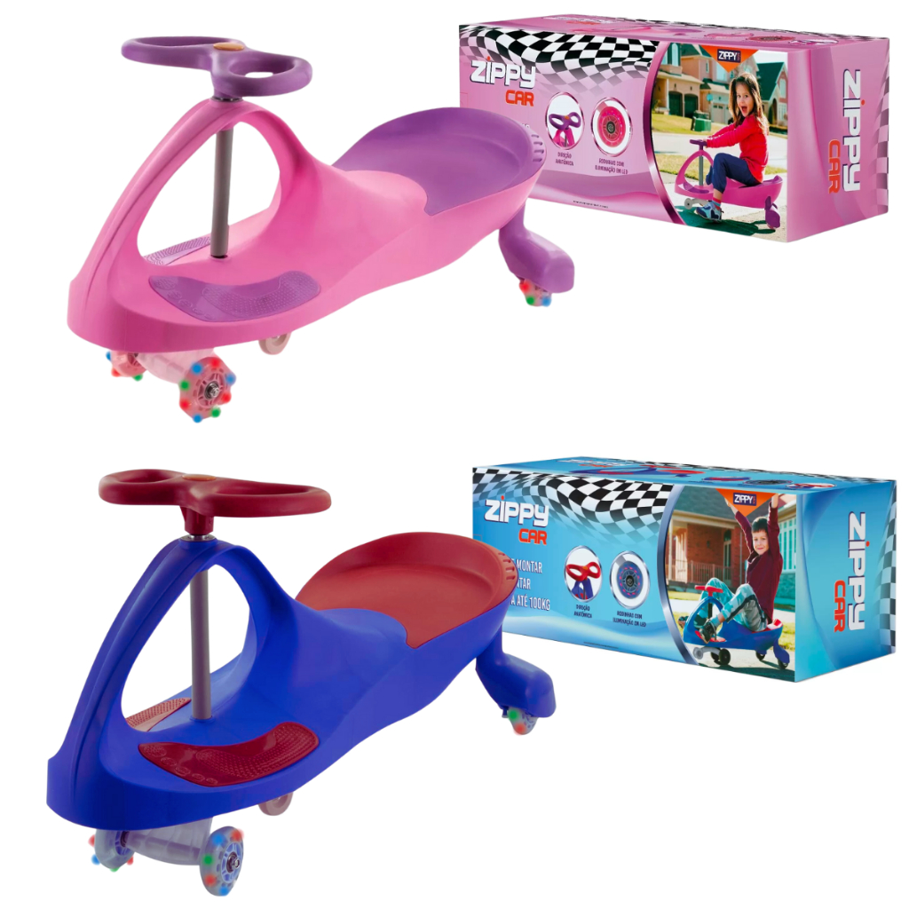 Carrinho De Rolimã Infantil Ginga Zippy Car Movimento Manual Gira 360 ...