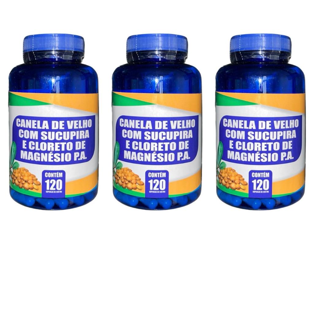 3x Canela de Velho + Sucupira com Cloreto de Magnésio P.A. - 120 CÁPS (CADA) - VIVA | Shopee Brasil