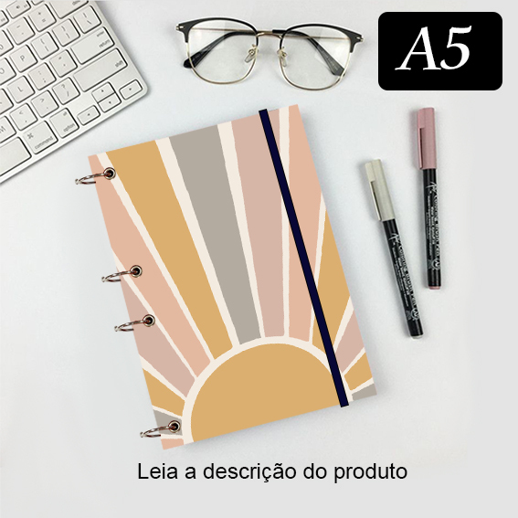 Caderno A5 (pequeno) com argolas articuladas (Argolado) Solar | Shopee ...
