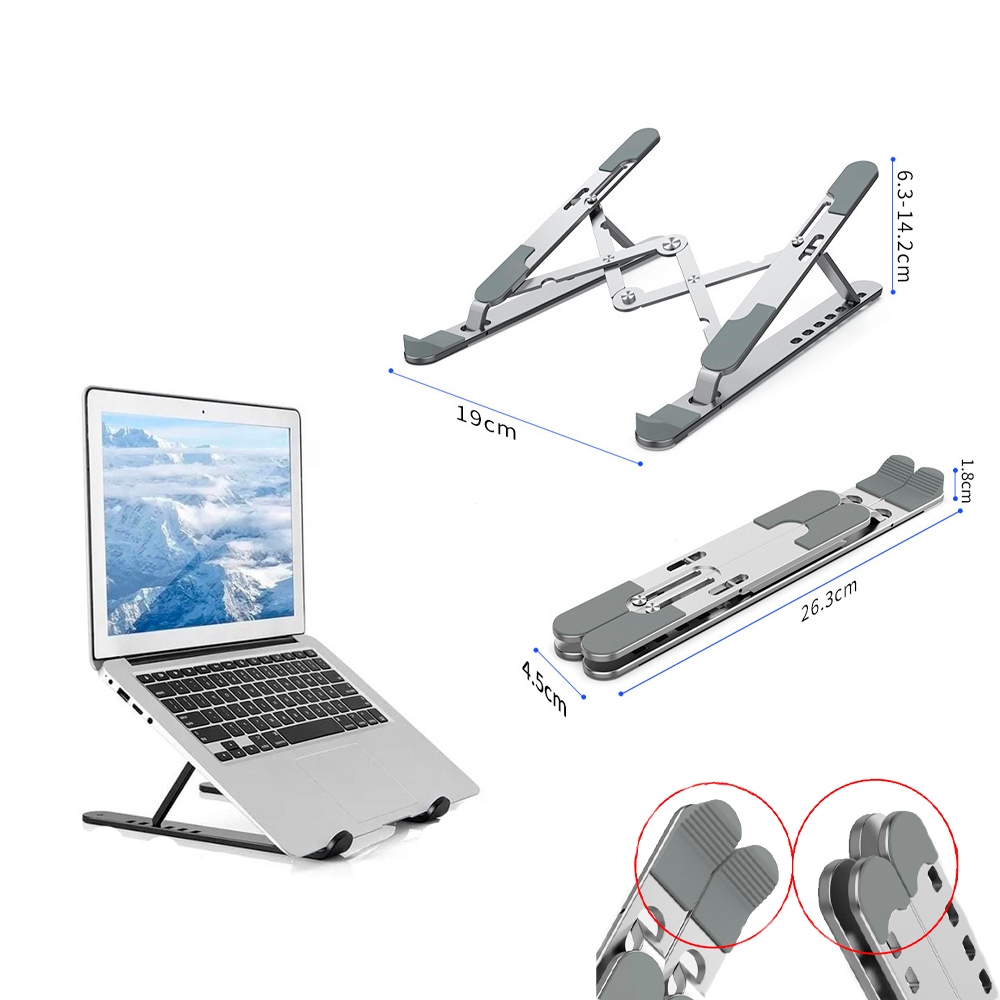 Base Suporte Aluminio Notebook, Netbook E Tablet Dobravel | Shopee Brasil
