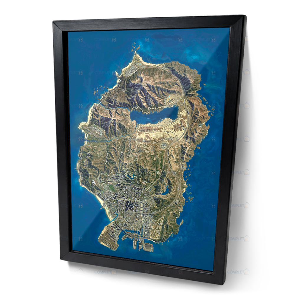 Quadro Mapa Gta V 5 Moldura e Vidro | Shopee Brasil