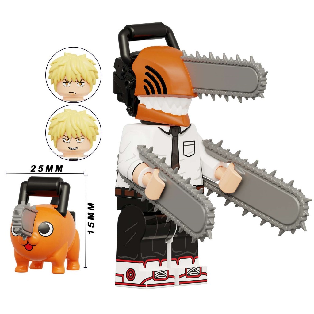 Chainsaw Man Denji Transformado Laranja com Pochita (59) Anime Bonecos ...