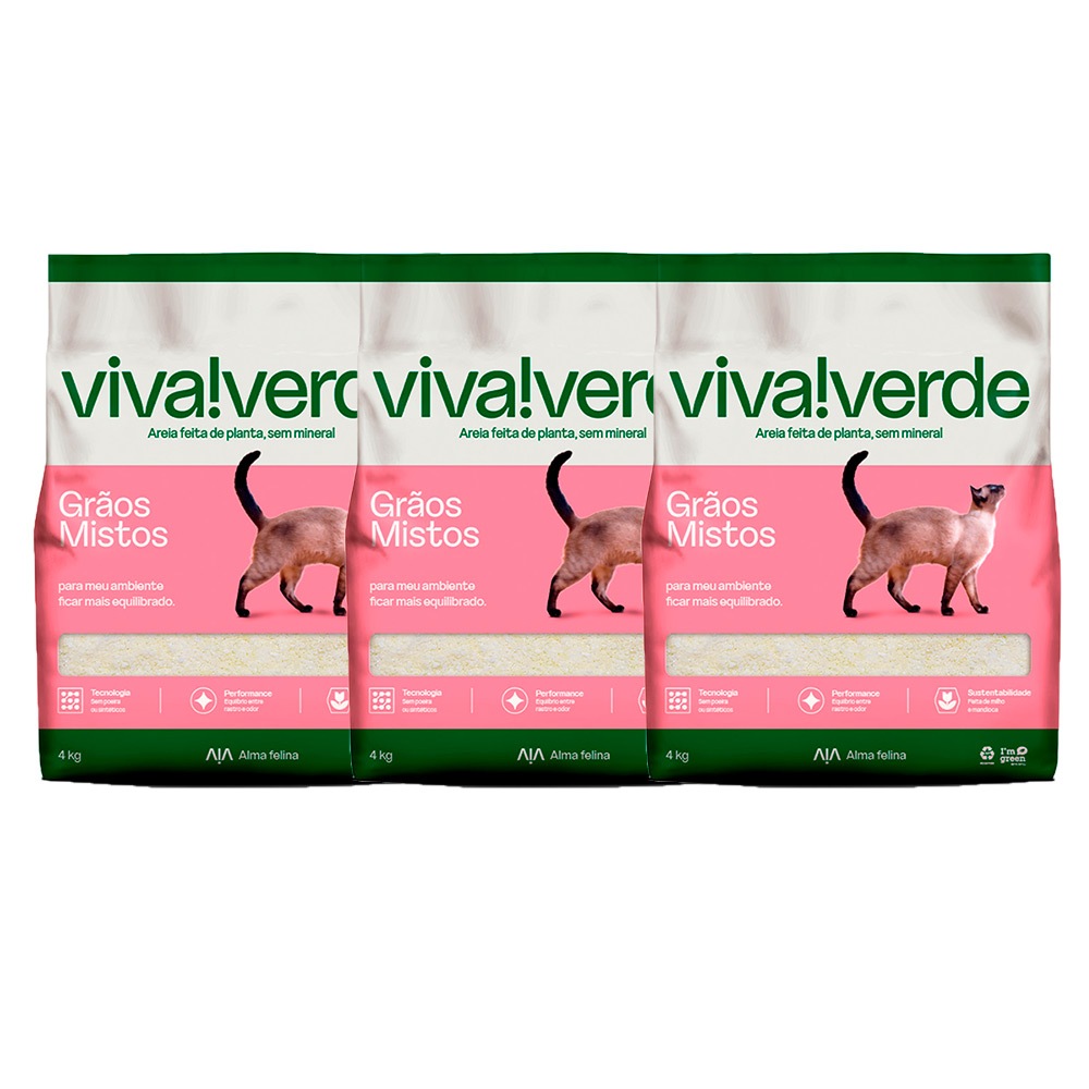 Kit 3 Areia Higiênica Para Gatos Biodegradável Descomplicada Viva Verde 4Kg | Shopee Brasil