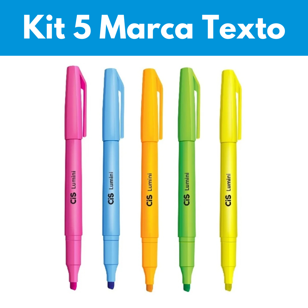 Kit c/5 Marca Texto Sortidos cores e marcas variadas | Shopee Brasil