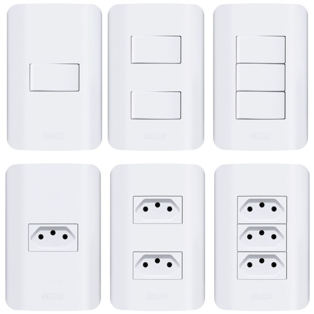 Tomada Simples Dupla Tripla 10A 20A Placas 4x2 4x4 Interruptores ...