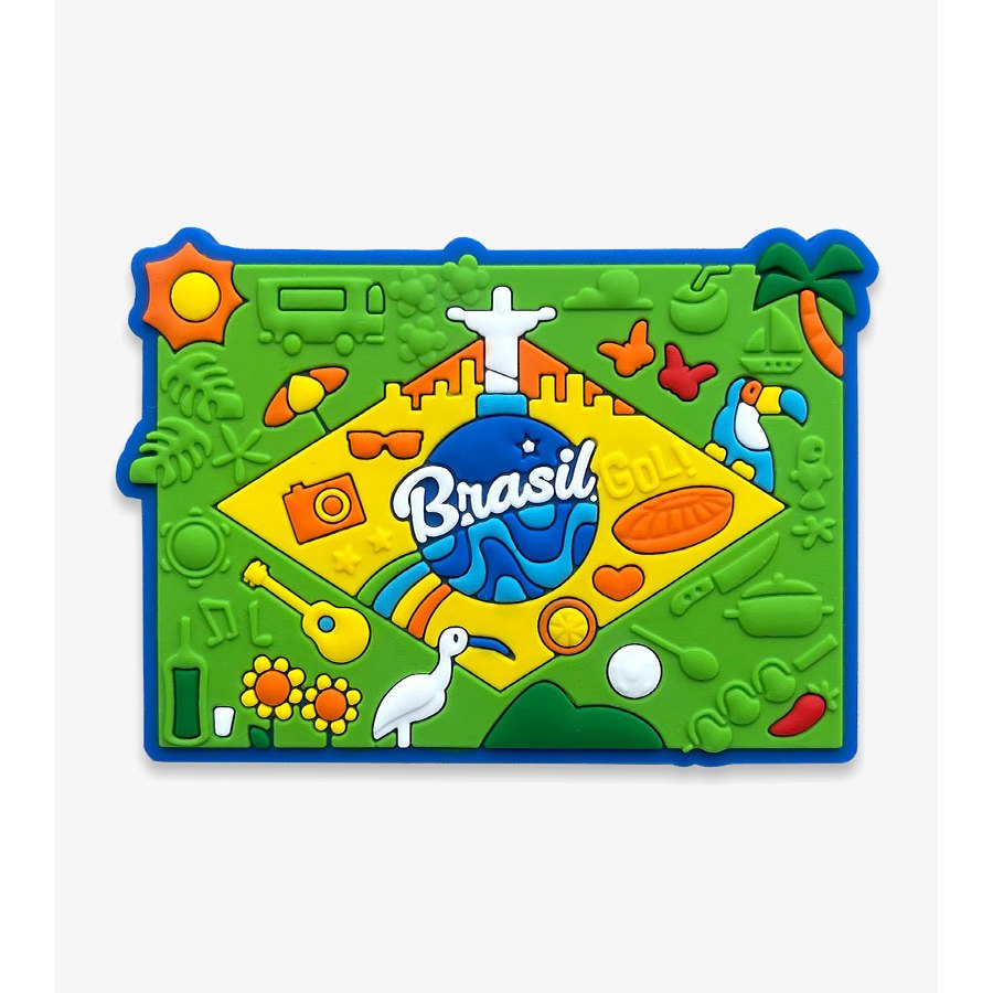 Ímã Brasil Bandeira Icones – Ímã de Geladeira | Shopee Brasil