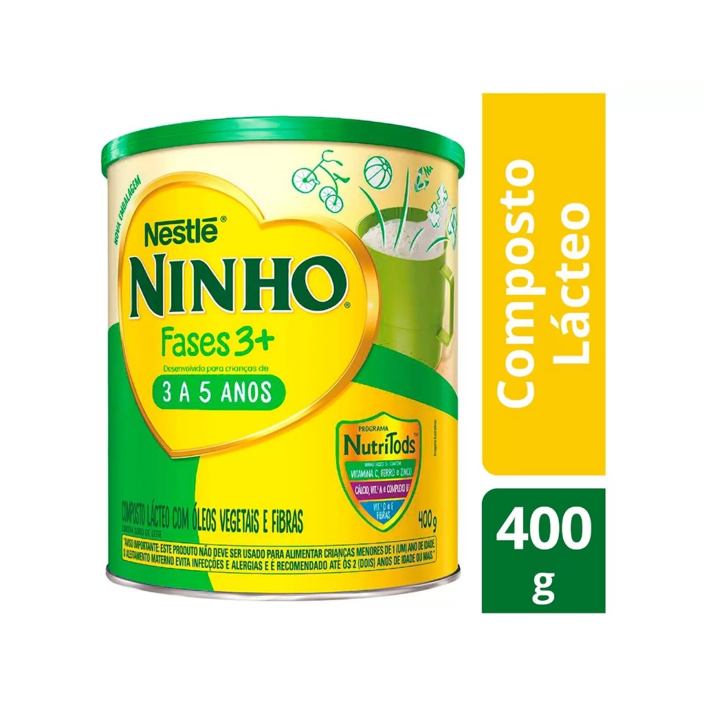 Fórmula Infantil NINHO Fases 3+ 400g | Shopee Brasil