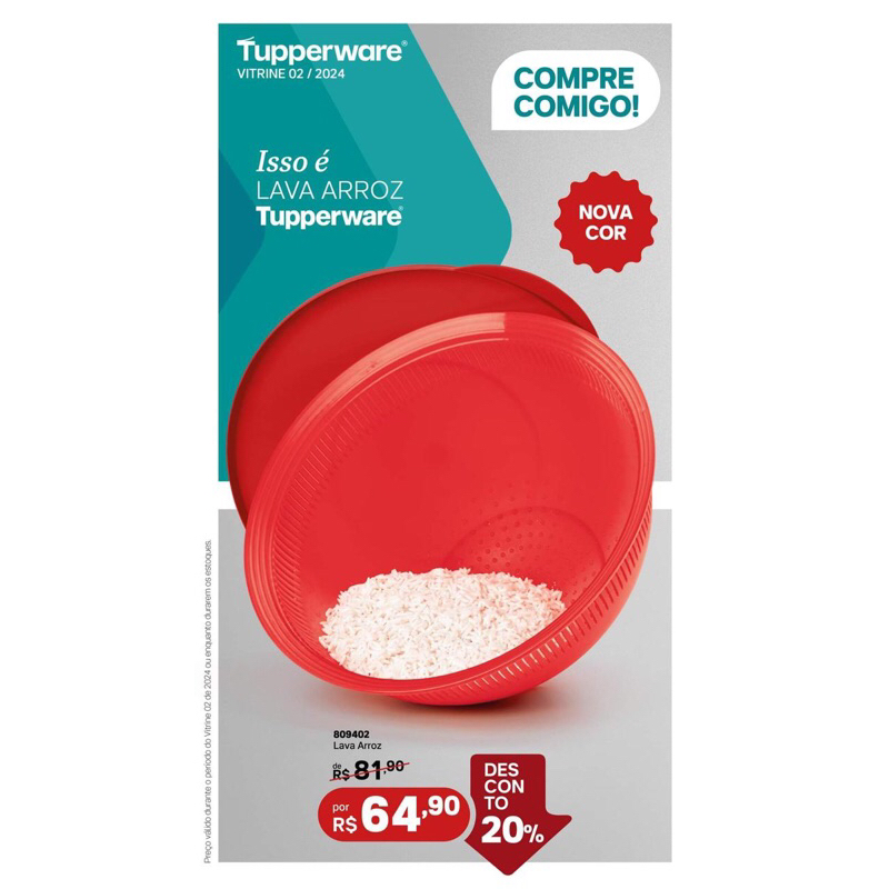 Lava Arroz Tupperware Escorredor de Arroz Tupperware | Shopee Brasil