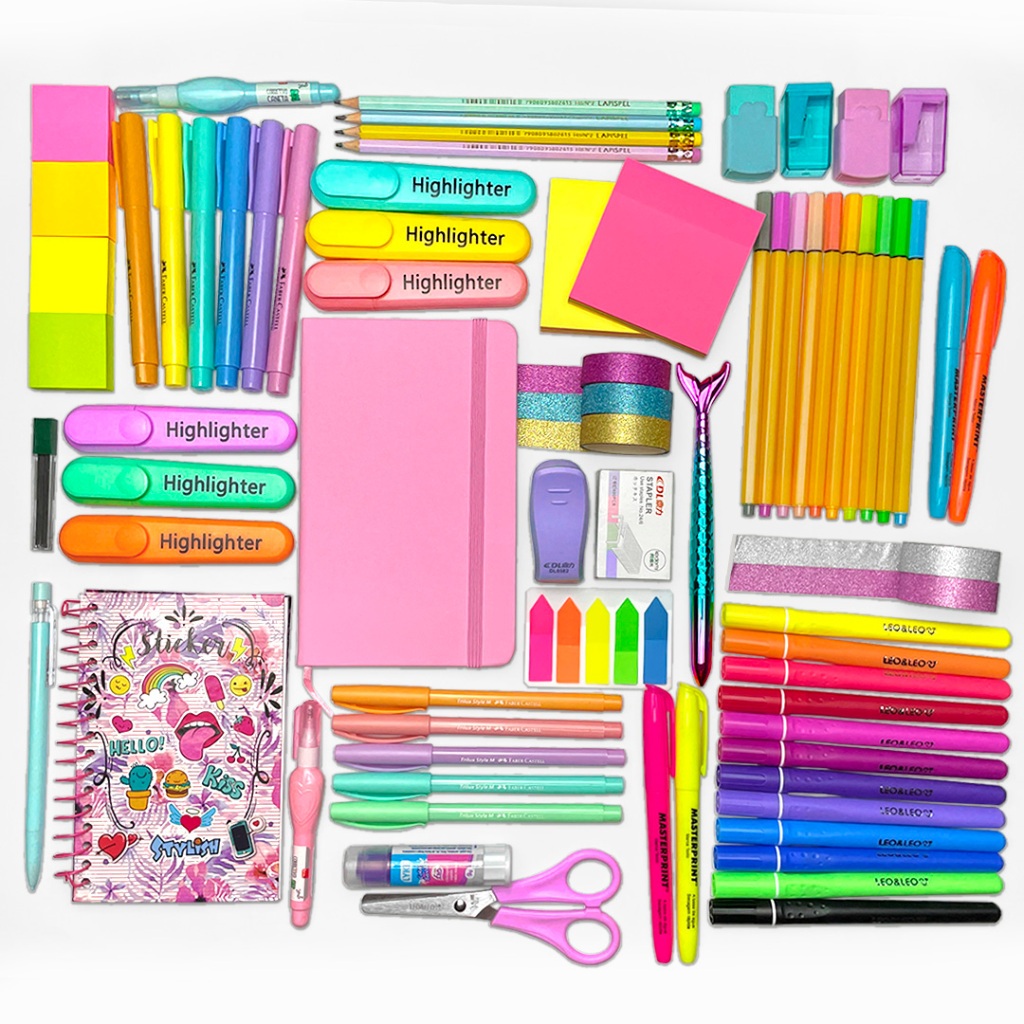 KIT PAPELARIA KAWAII COM MATERIAL ESCOLAR COMPLETO 22 ITENS FOFOS ...