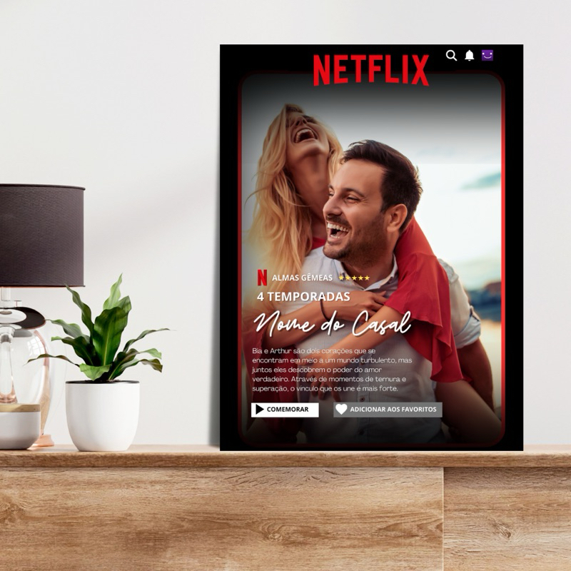 Quadro/Placa NETFLIX BORDA INFINITA Personalizado tamanho A4 (Retrato)em MDF 3mm | Shopee Brasil