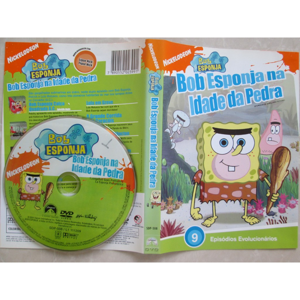 DVD - BOB ESPONJA / BOB ESPONJA NA IDADE DA PEDRA / Nickelodeon/Com ...