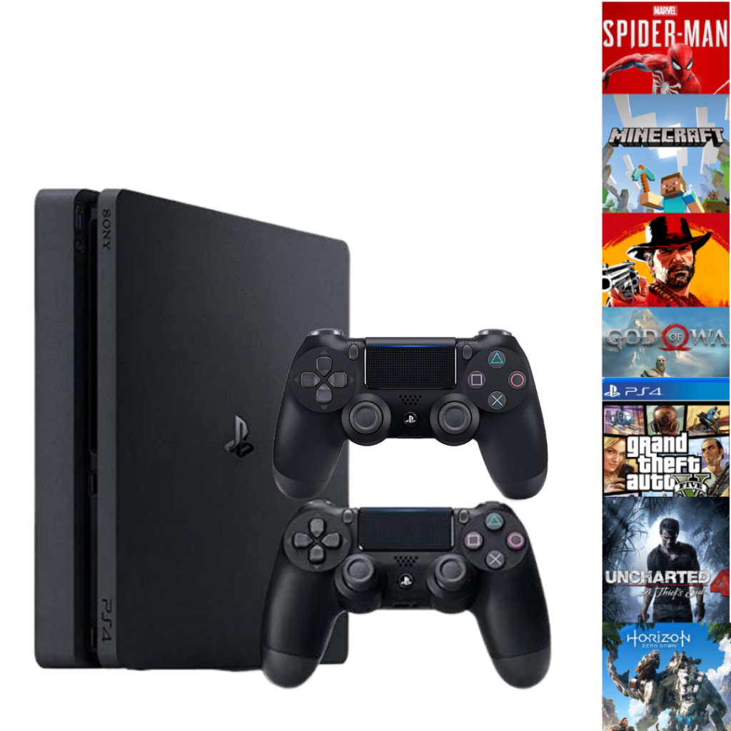 Playstation 4 - Video game Ps4 1tb com 2 controles + jogo Brinde - Original - Semi novo ...