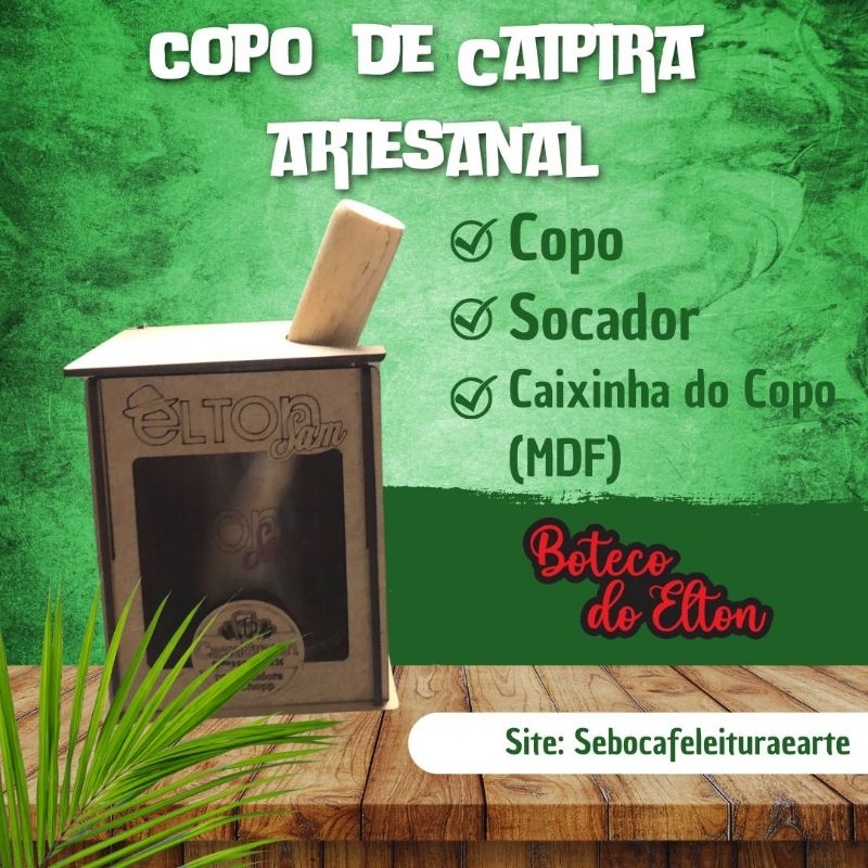 copo de caipira artesanal buteco cancelado Elton sam | Shopee Brasil