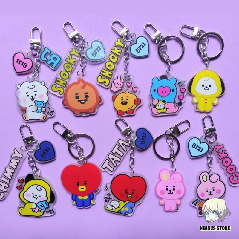Chaveiro BTS BT21 RJ Koya Shooky Mang Chimmy Tata Cooky kpop army | Shopee Brasil