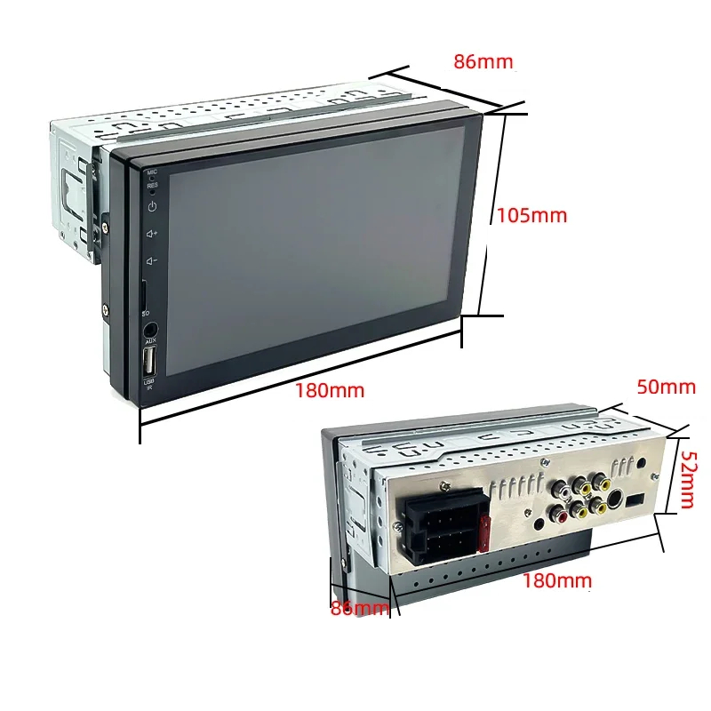 Central Multimídia 1Din Universal 7 Pols, Bluetooth, USB, Espelha o Celular - Tela voltada p ...