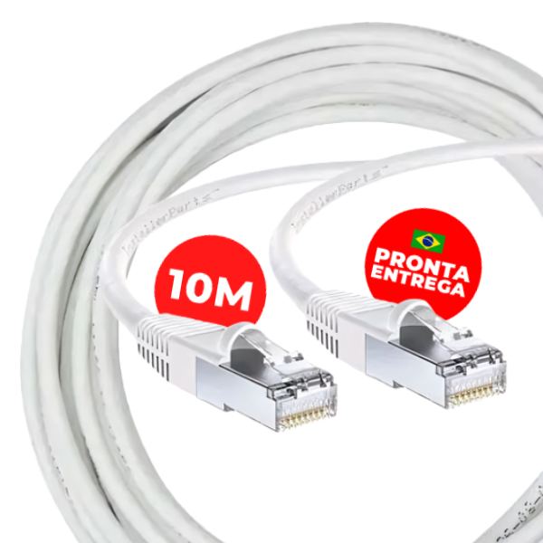 Cabo De Rede Blindado Rj45 Crimpado Montado Cat6 Cftv Computador Pc Tv ...