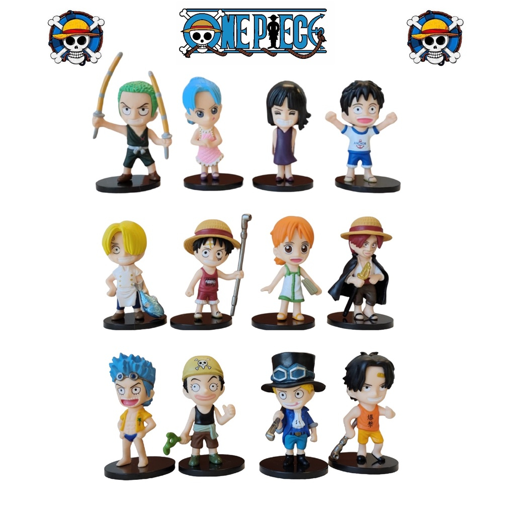 Mini Figuras de Ação - One Piece - Mugiwaras - Luffy - Zoro - Robin ...