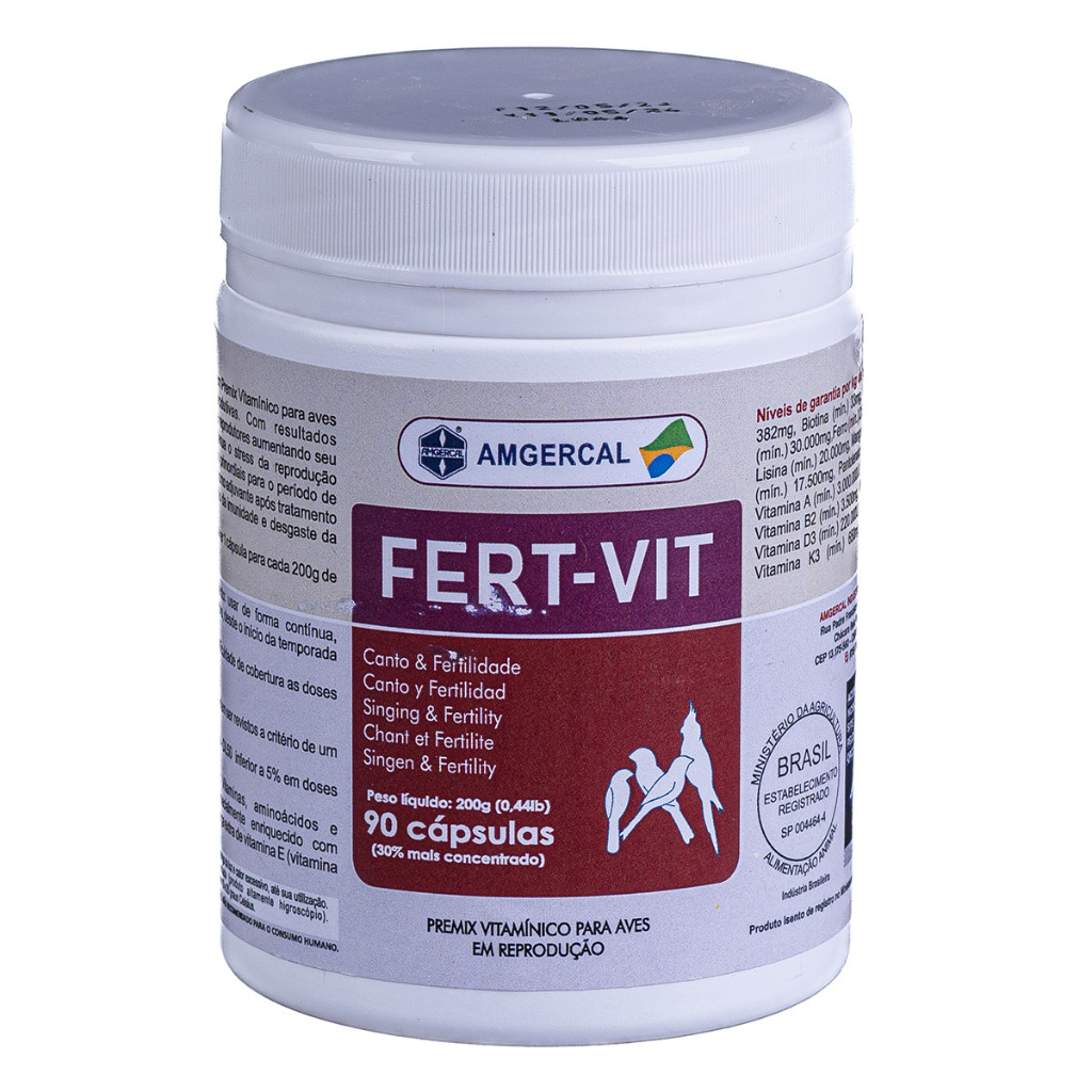 Premix Vitamínico Fert-Vit para Canto e Fertilidade dos Pássaros - 90 ...