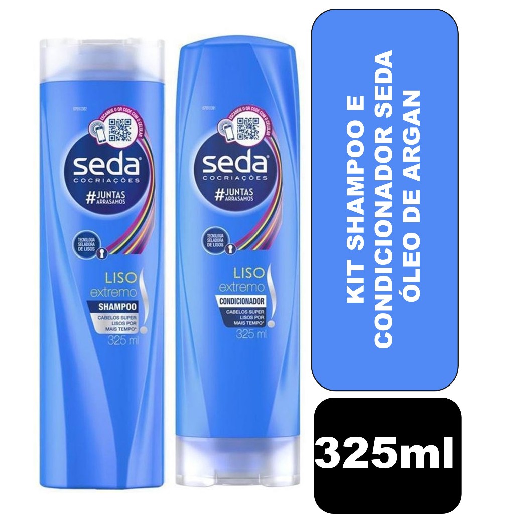 Kit Shampoo E Condicionador Seda Liso Extremo 325ml | Shopee Brasil