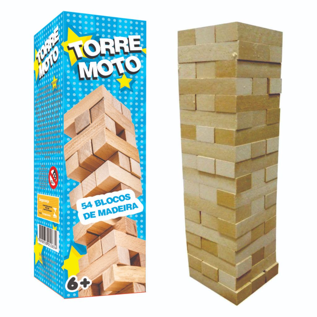 Jogo Caiu Perdeu Brinquedo Torre Jenga Equilíbrio MDF 54 pçs | Shopee ...