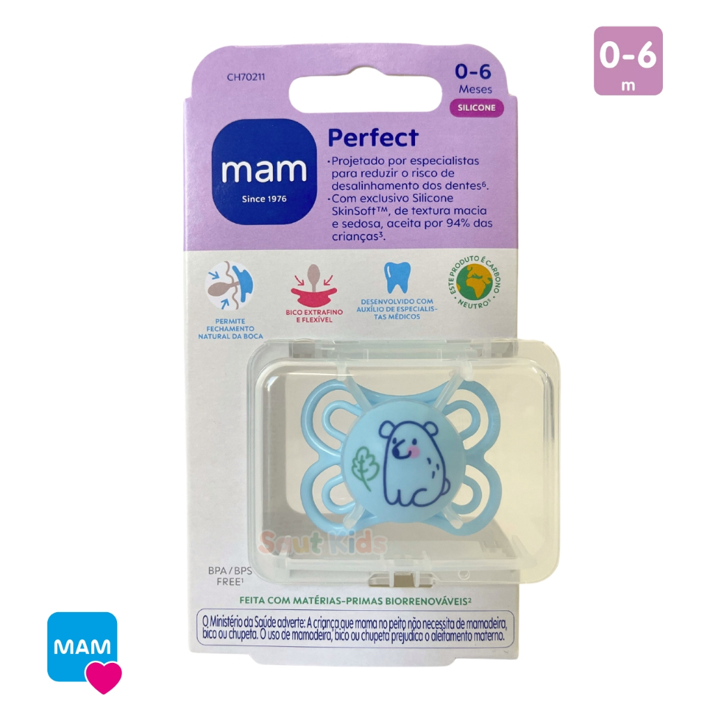 Chupeta MAM Menino 0-6 meses MAM PERFECT Embalagem Unitária Uma Bebê ...