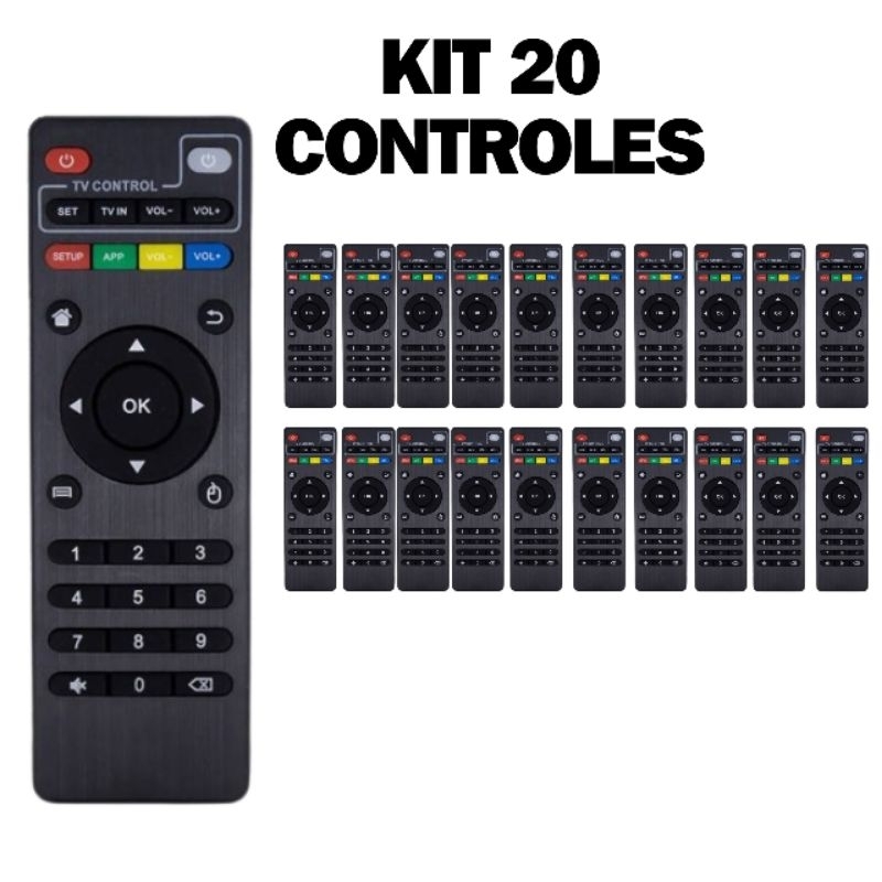Kit 20 Controles Remotos Universal para Tv Box Mxq Pro 4k Mx9 Tx3 Tx9 ...