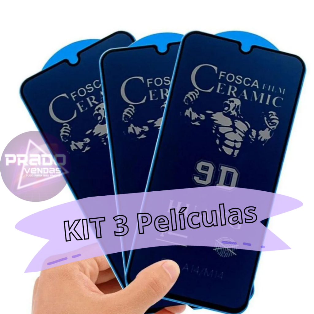 Kit 3 Películas Cerâmica Fosca Privacidade Frontal 3d 9d Para Qualquer