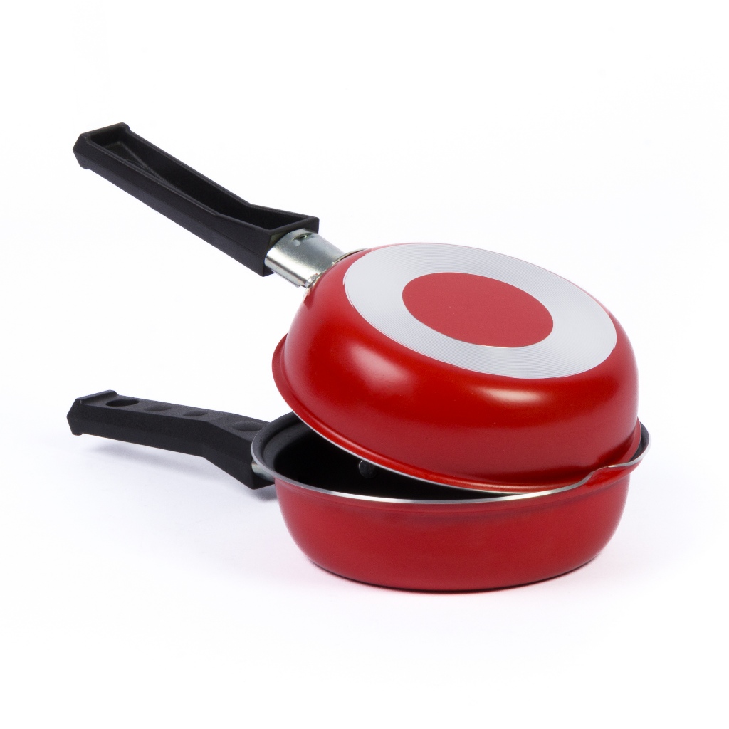 Frigideira Dupla Hamburgueira Antiaderente 14cm Vermelho | Shopee Brasil