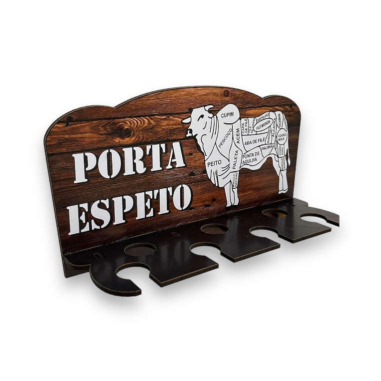Porta Espeto de Churrasco Decorado com Capacidade para 7 Espetos ...