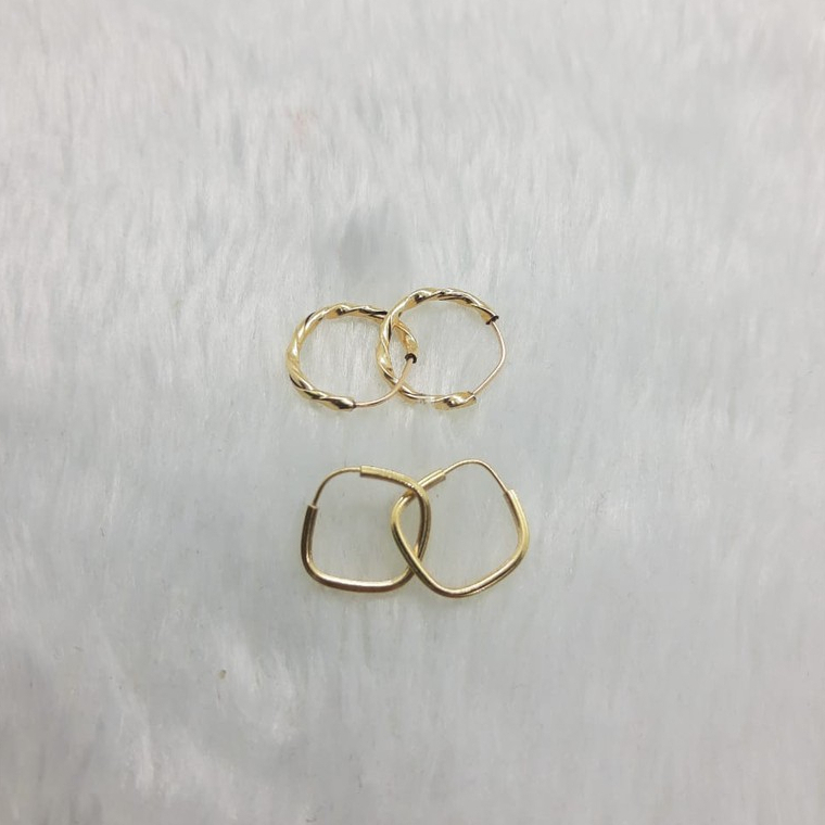 Conjunto de Argolas em Ouro 18k | Shopee Brasil