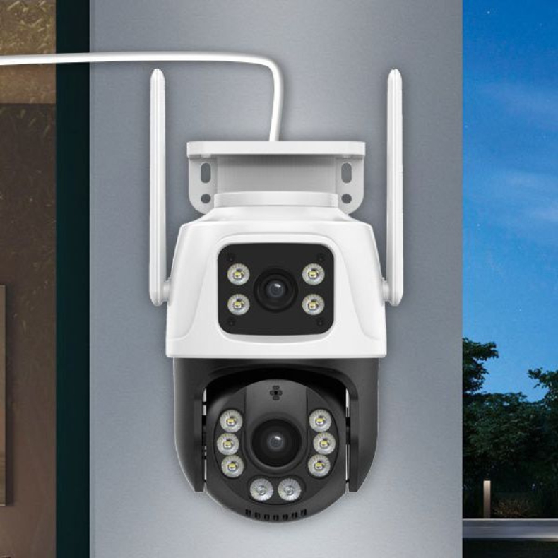 Camera Ip Externa Wifi Dupla Lentes 2 Em 1 Visao Noturna | Shopee Brasil