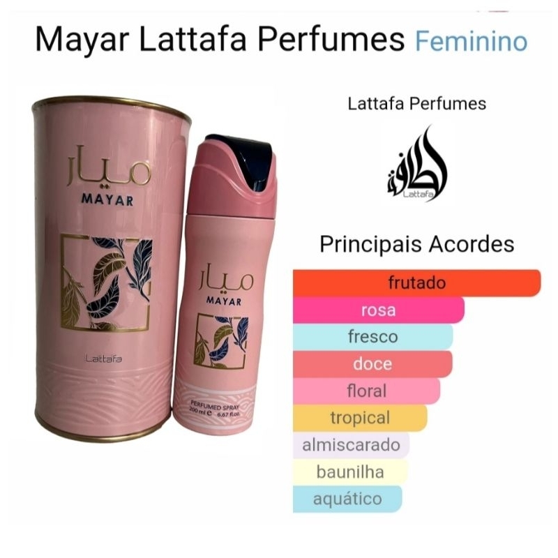 mayar lattafa EDP 100 ml+spray perfume Mayara 200ml | Shopee Brasil