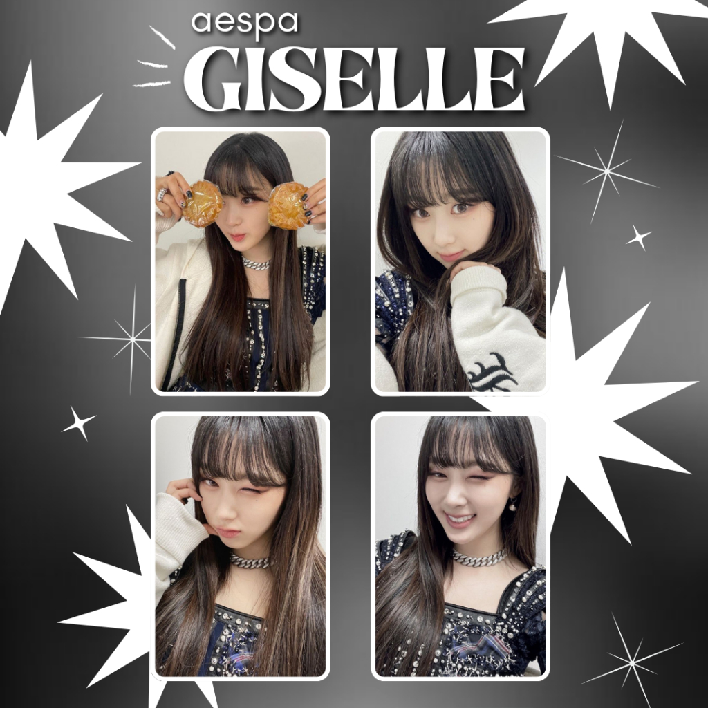 AESPA - Giselle, set 4 Photocards Fanmade frente e verso, Set Biscoitos | Shopee Brasil