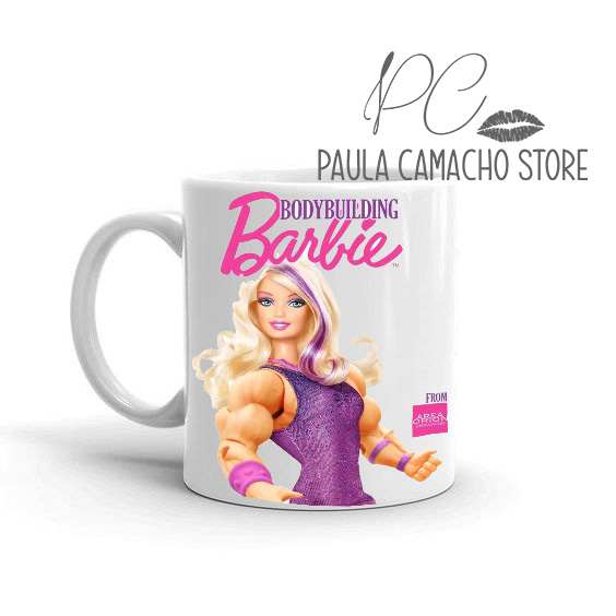 Caneca Barbie Bodybuilder maromba fitness academia | Shopee Brasil