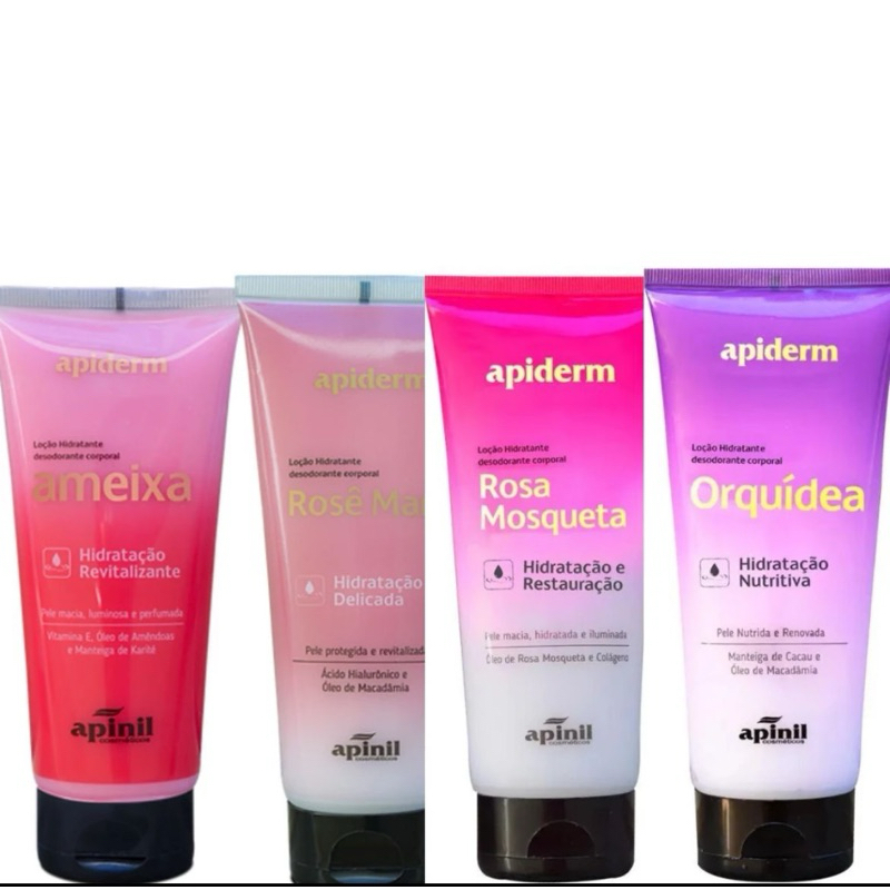 KIT C/ 6 UNIDADES LOÇÃO HIDRATANTE CORPORAL APIDERM APINIL | Shopee Brasil