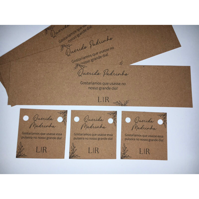 Tag gravata + tag para pulseira kraft | Shopee Brasil