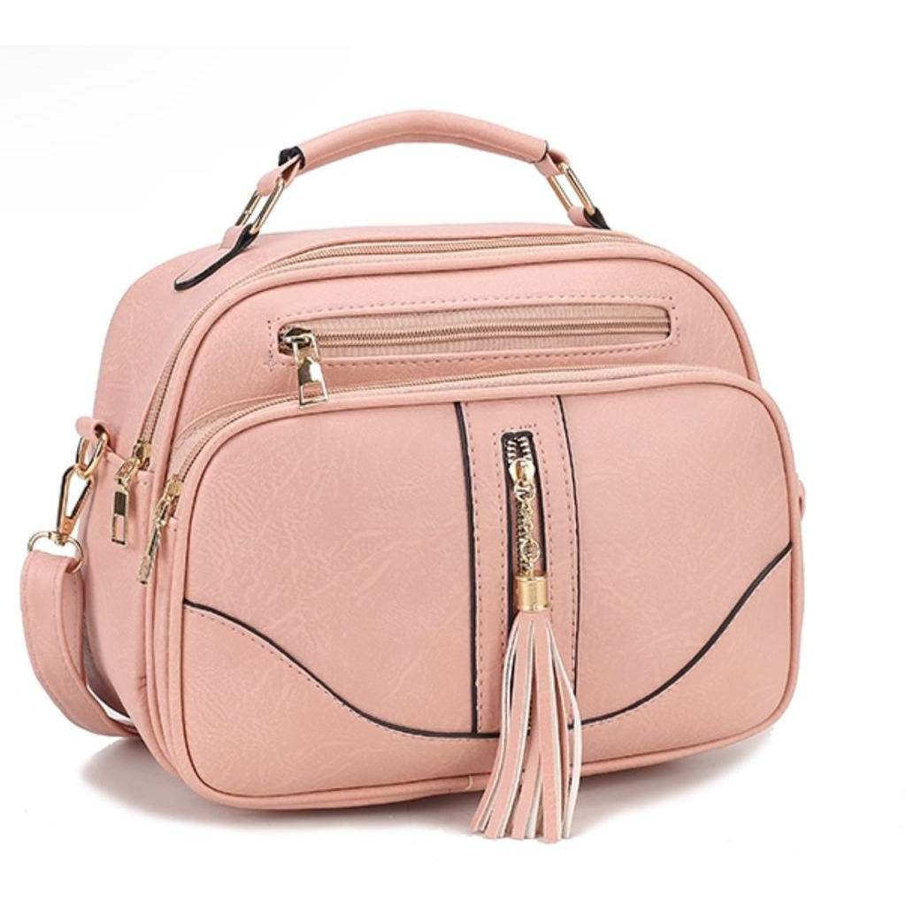 Bolsa Feminina Com Alça Lateral Transversal Faixa de Mão De Couro V2336 ...