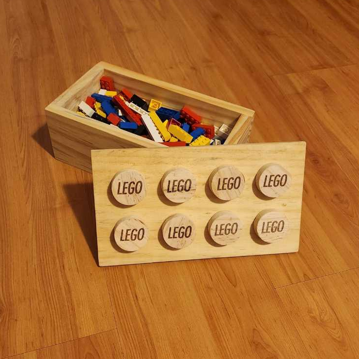 Caixa organizadora de madeira Lego | Shopee Brasil