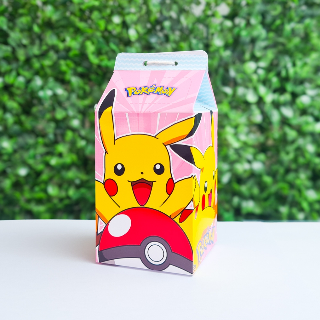Caixa Milk Anime Pokemon Pikachu Rosa 5 ou 10 unidades | Shopee Brasil