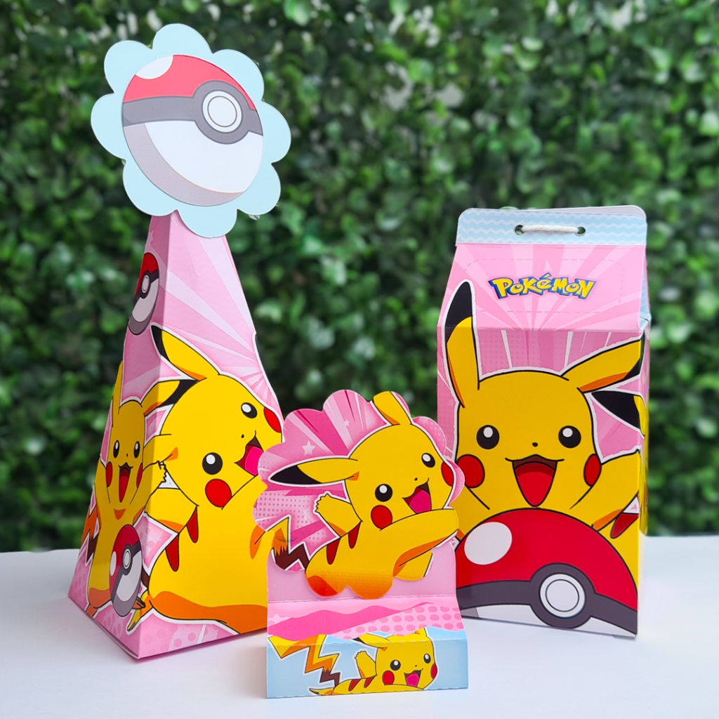 Kit Com 30 Caixinhas Anime Pokemon Pikachu Rosa | Shopee Brasil