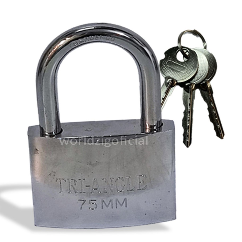 Cadeado Grande Reforçado com 03 chaves Tetra Segurança Máxima 75mm ...