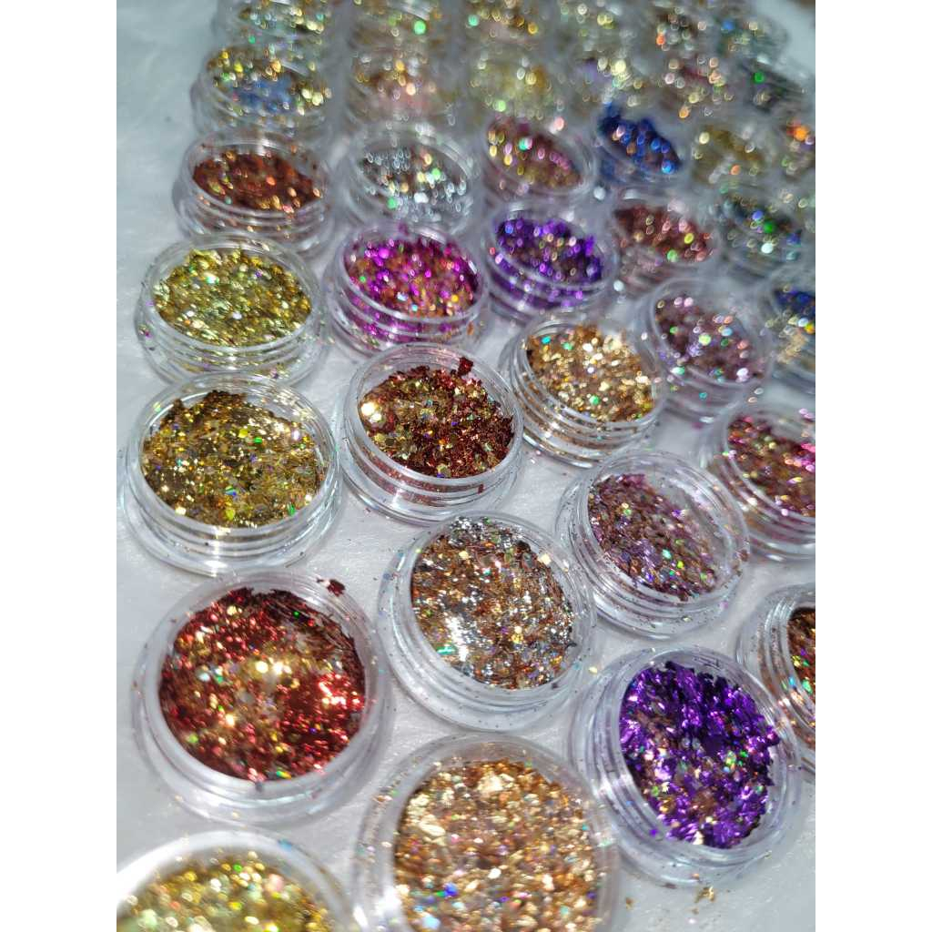 Kit Glitter 12 Cores com Folha Ouro Sortidos | Shopee Brasil