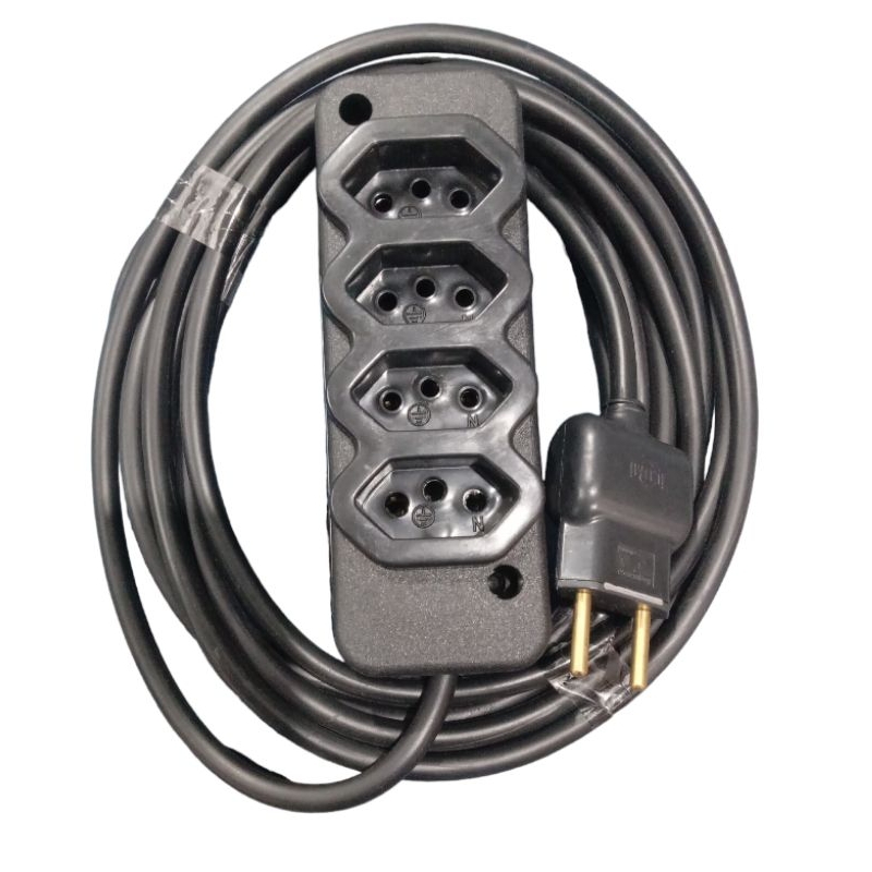 EXTENSÃO CABO PP 3MTRS FORCESTART PLUG 2 PÓLOS CERTIFICADO ( INMETRO ) 4 CAVIDADES | Shopee Brasil