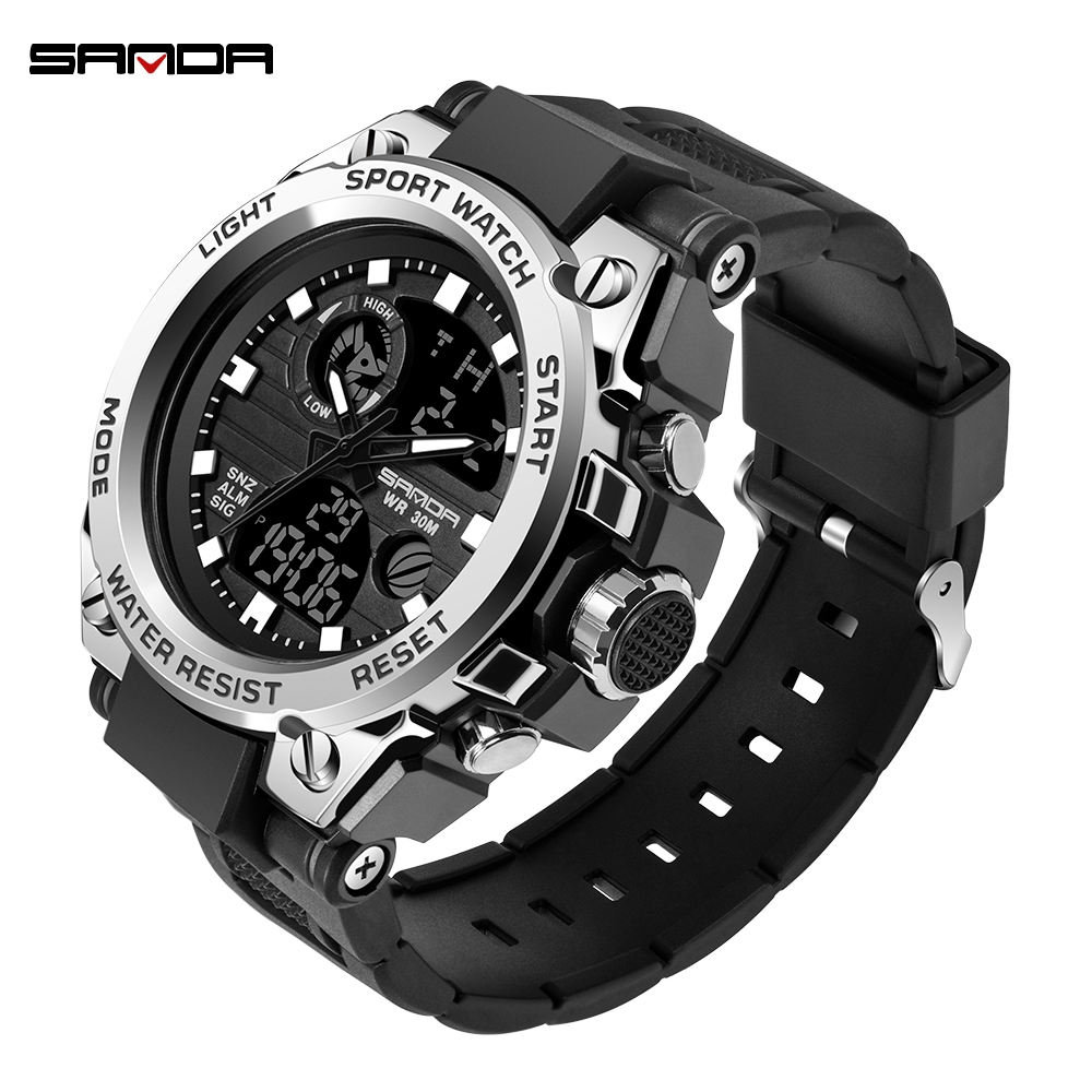 Relógio Masculino Militar Esportivo Sanda 739 Digital G Shock A Prova D'água Original Led Casual ...