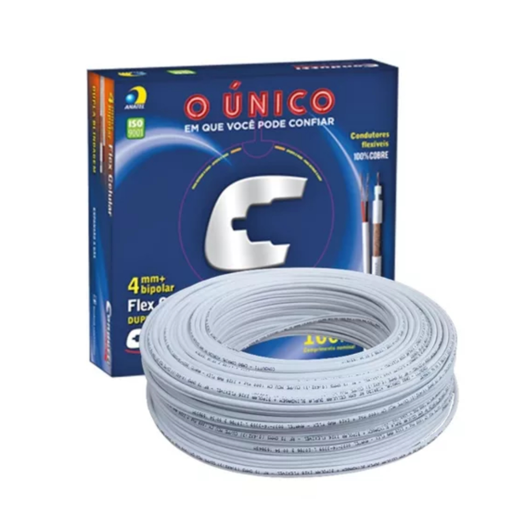 Cabo Coaxial Com Alimentação Dupla Blindagem Cftv 4mm 100m | Shopee Brasil