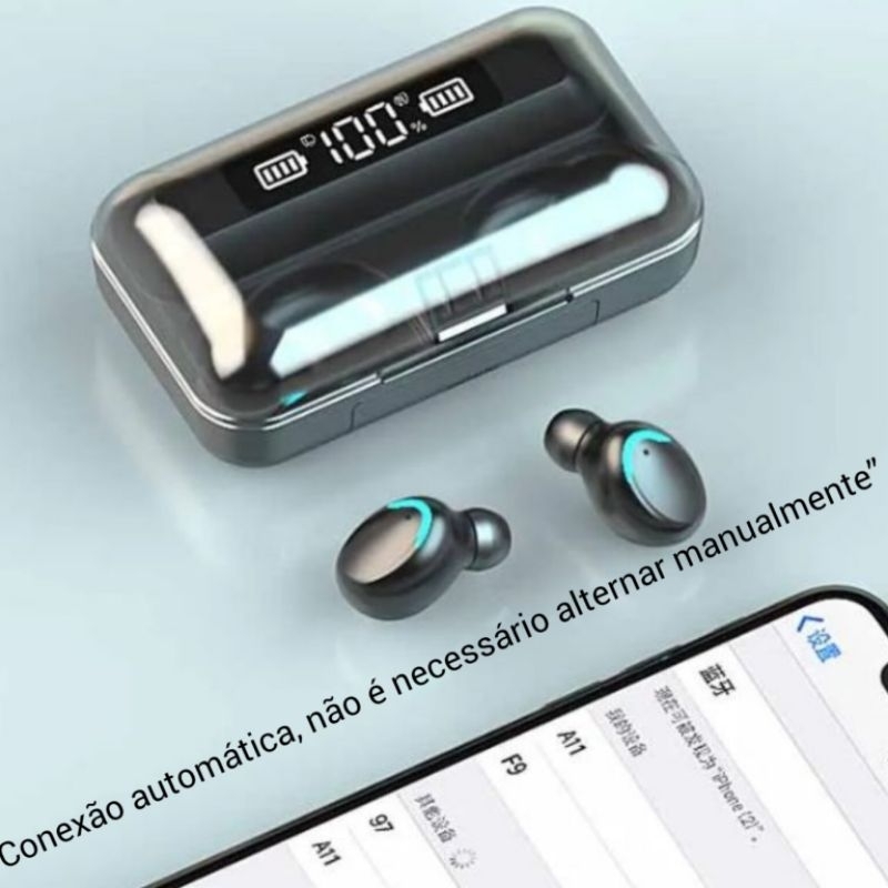 Fone F9 Bluetooth sem fio / microfone/ controle de toque/compatível com ...