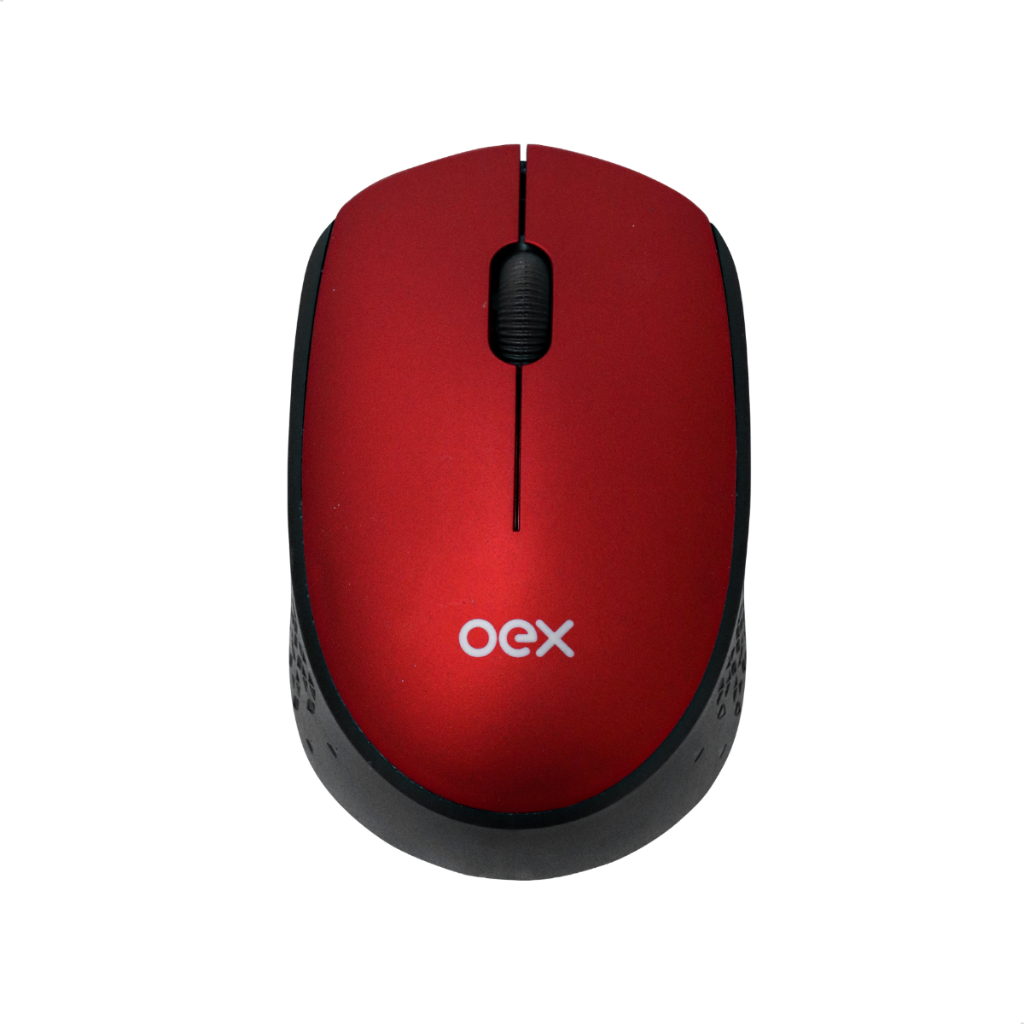 Mouse Cosy Oex Wireless MS409 com 3 Botões Vermelho e Preto | Shopee Brasil